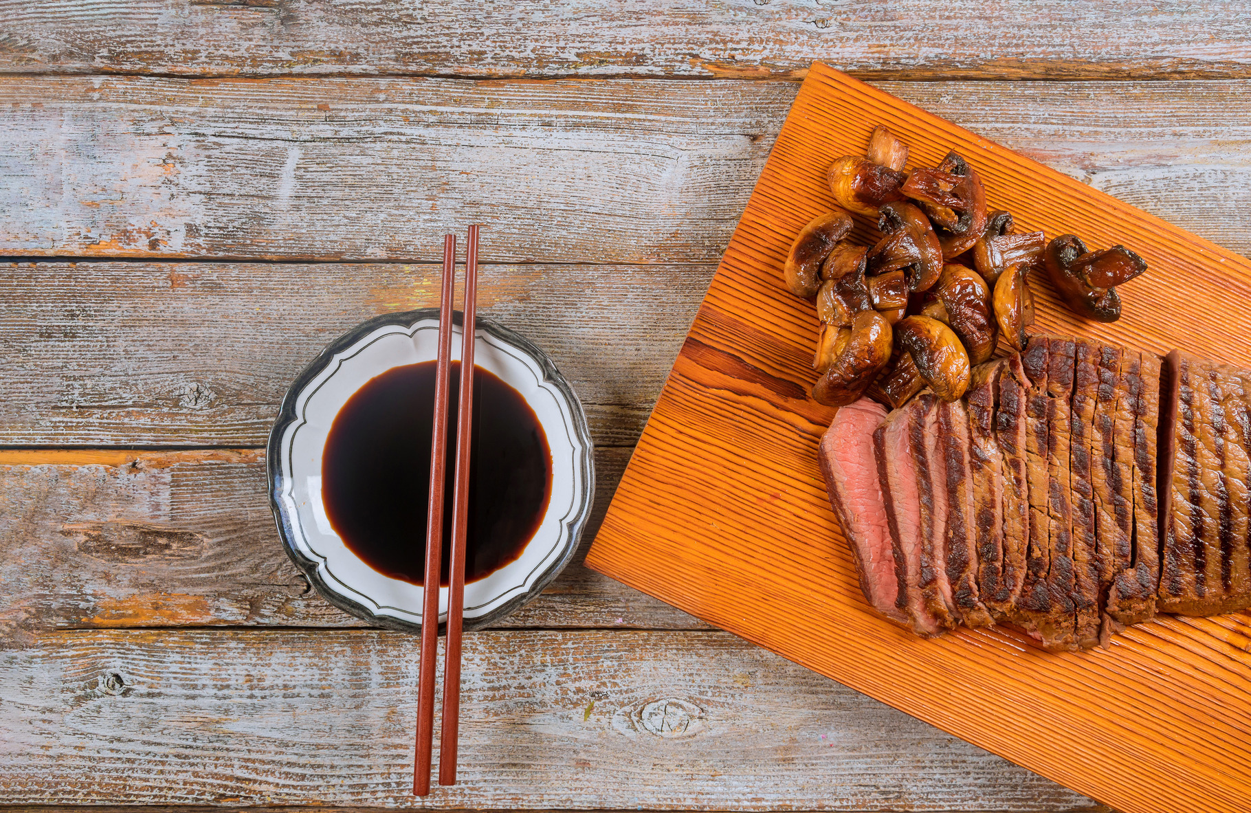 Grilled beef medium rare soy sauce | Food Images ~ Creative Market
