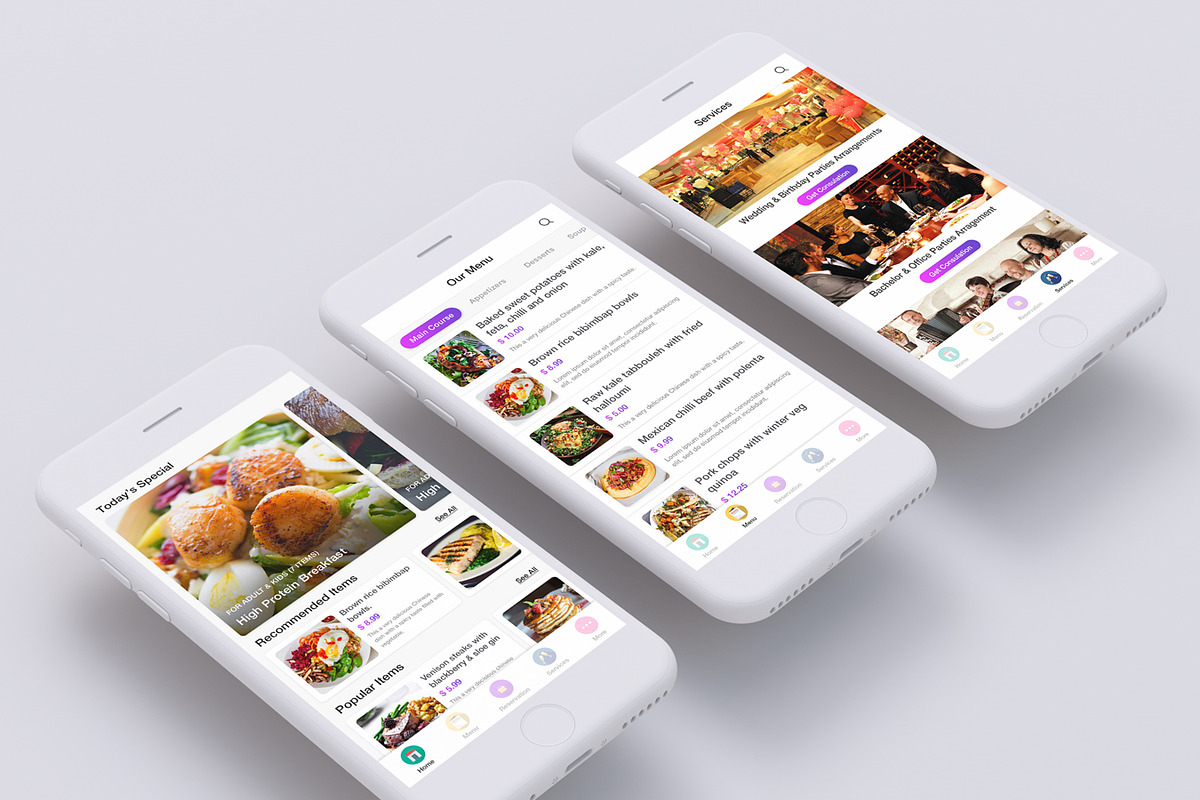 Cafe House Restaurant App UI Kit, an UI Kit Template by App Innovation