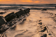 Barrika rocky beach at sunset featuring barrika, sunset, and water ...
