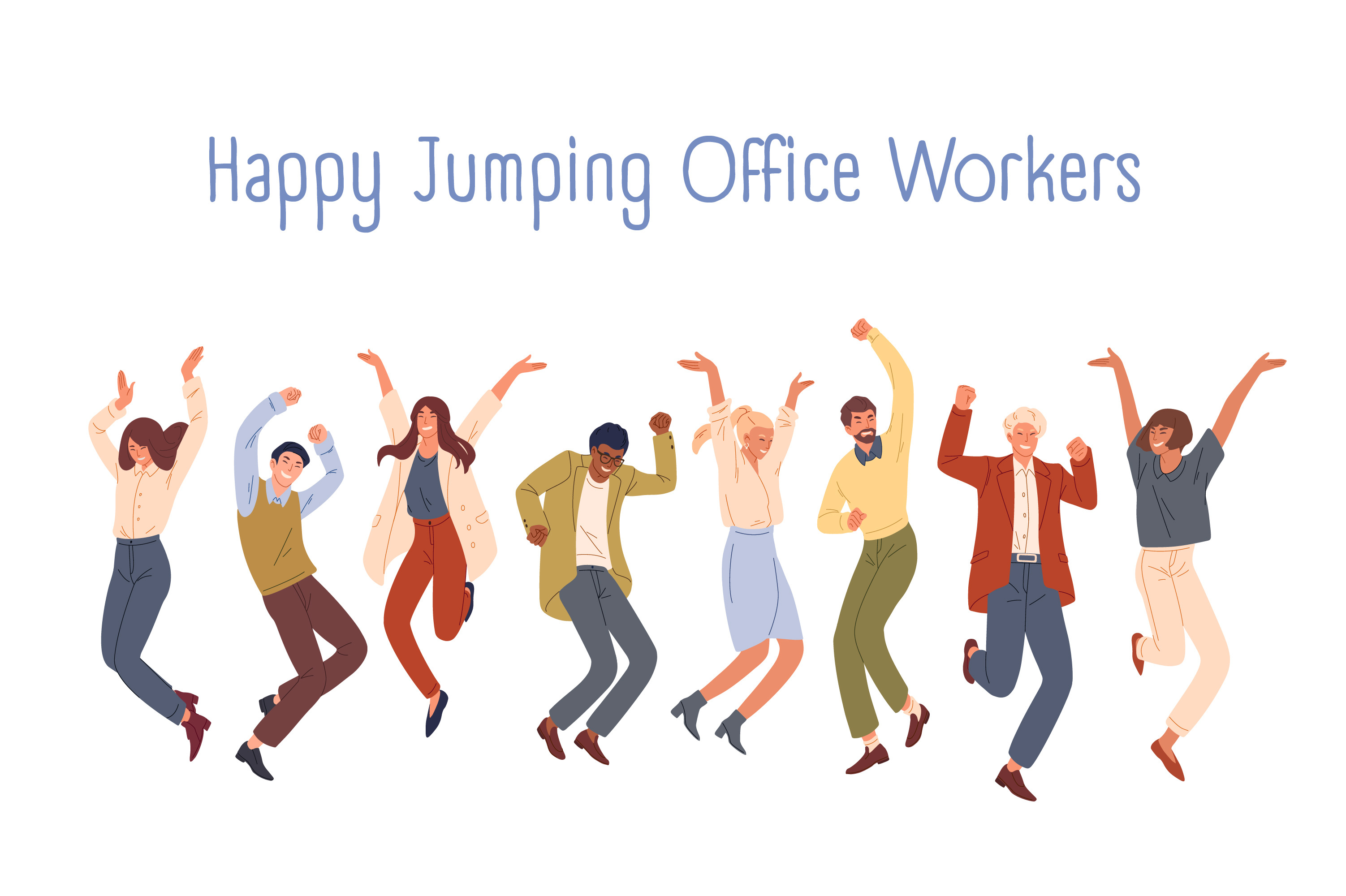 Happy people jumping, a Person Illustration by Good Studio