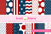 America Digital Paper Pack SPAM01 | Graphic Patterns ~ Creative Market