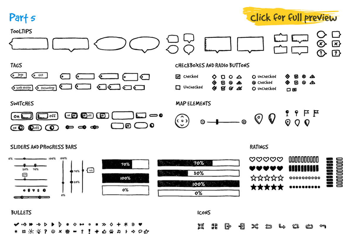 Jolly UI Kit: Hand-drawn UI elements, an UI Kit Template by Hand-Drawn Goods
