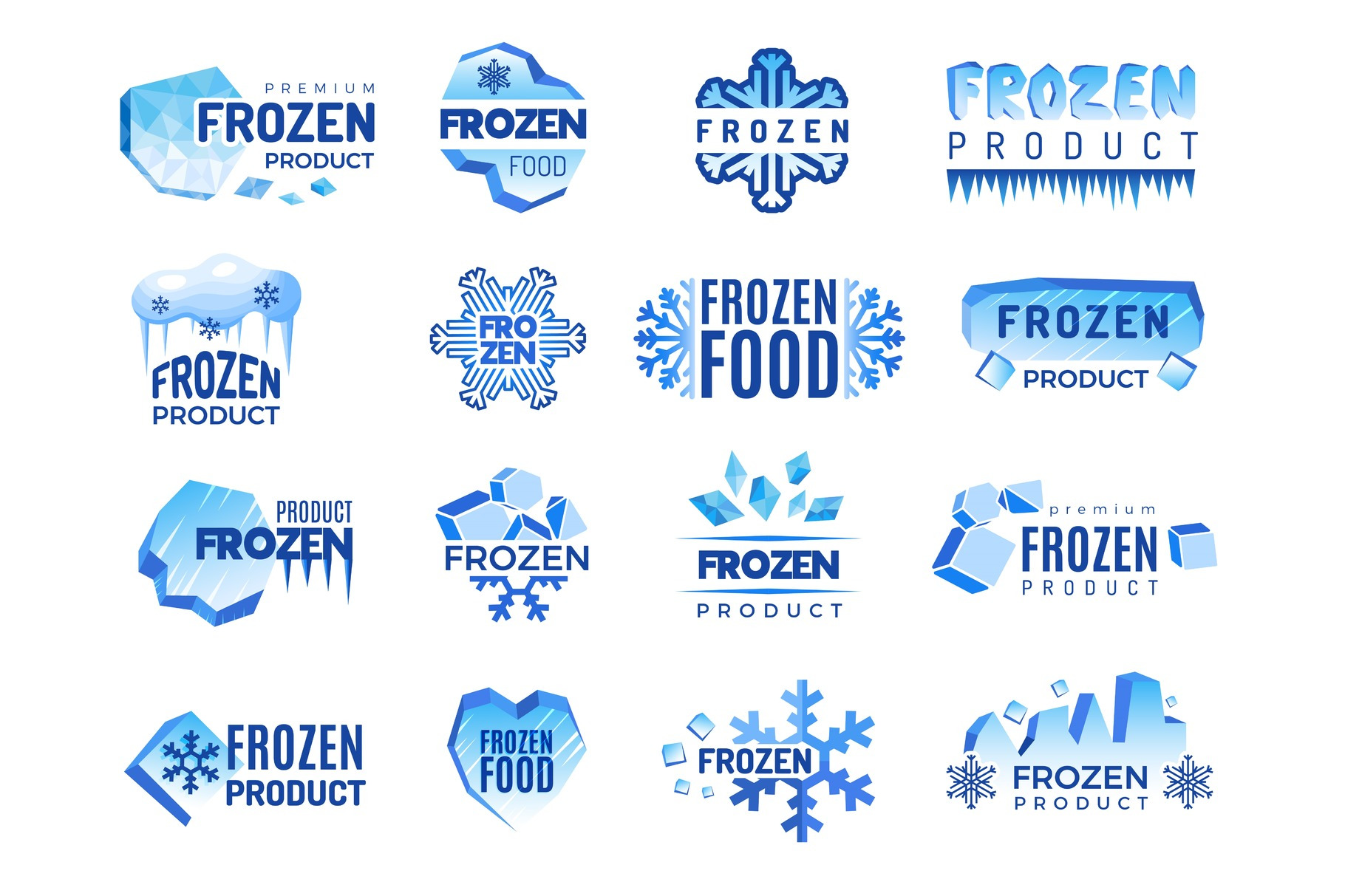 Ice product logo. Frozen food | Graphics ~ Creative Market
