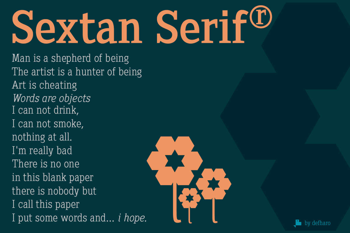 Sextan Serif -4 Fonts-, a Serif Font by deFharo