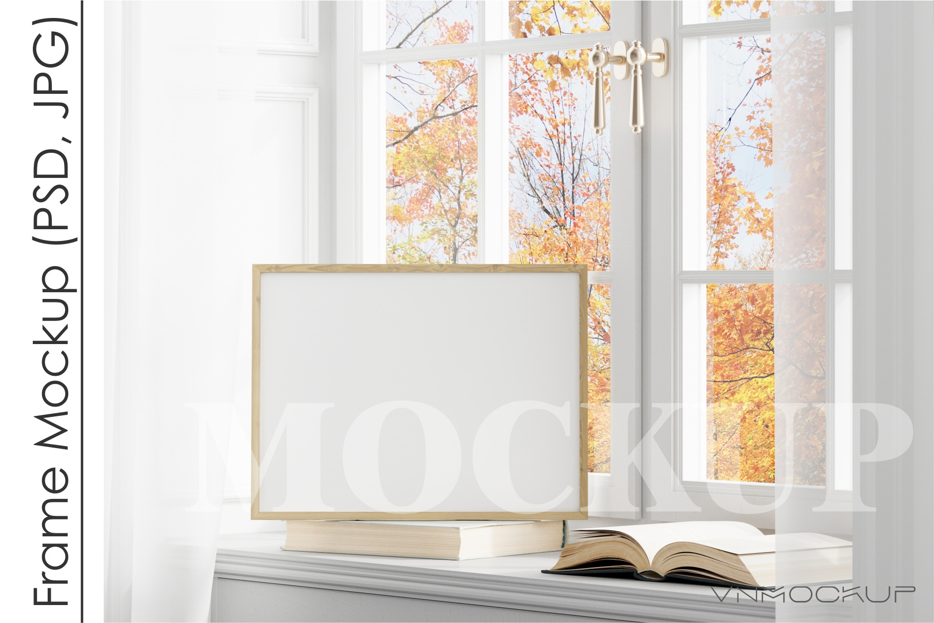 Fall Frame Mockup PSD JPG, a Print Template by VNmockup