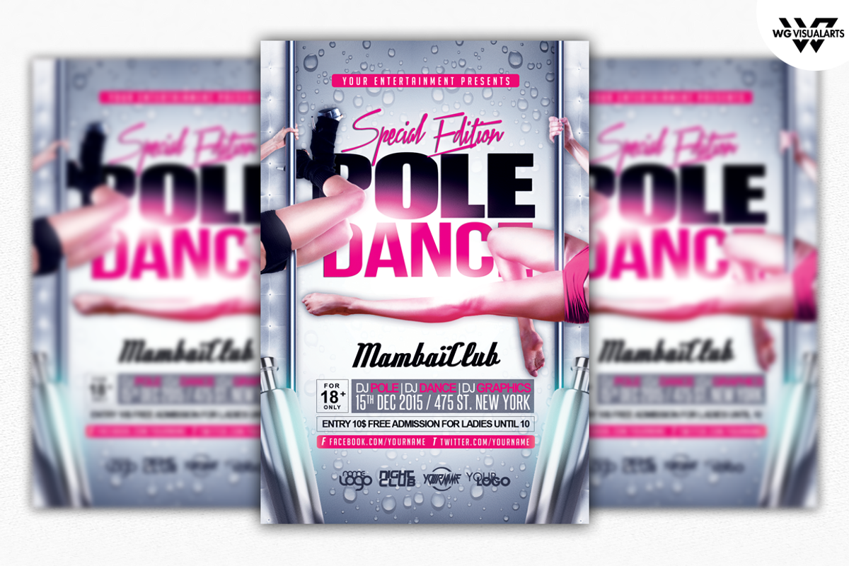 POLE DANCE Flyer Template, a Flyer Template by WG DESIGN