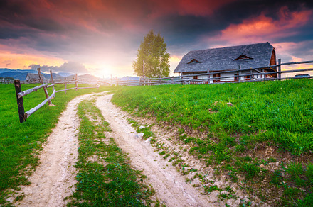 Amazing rural landscape at sunset, a Nature Photo by Alpine Dreams