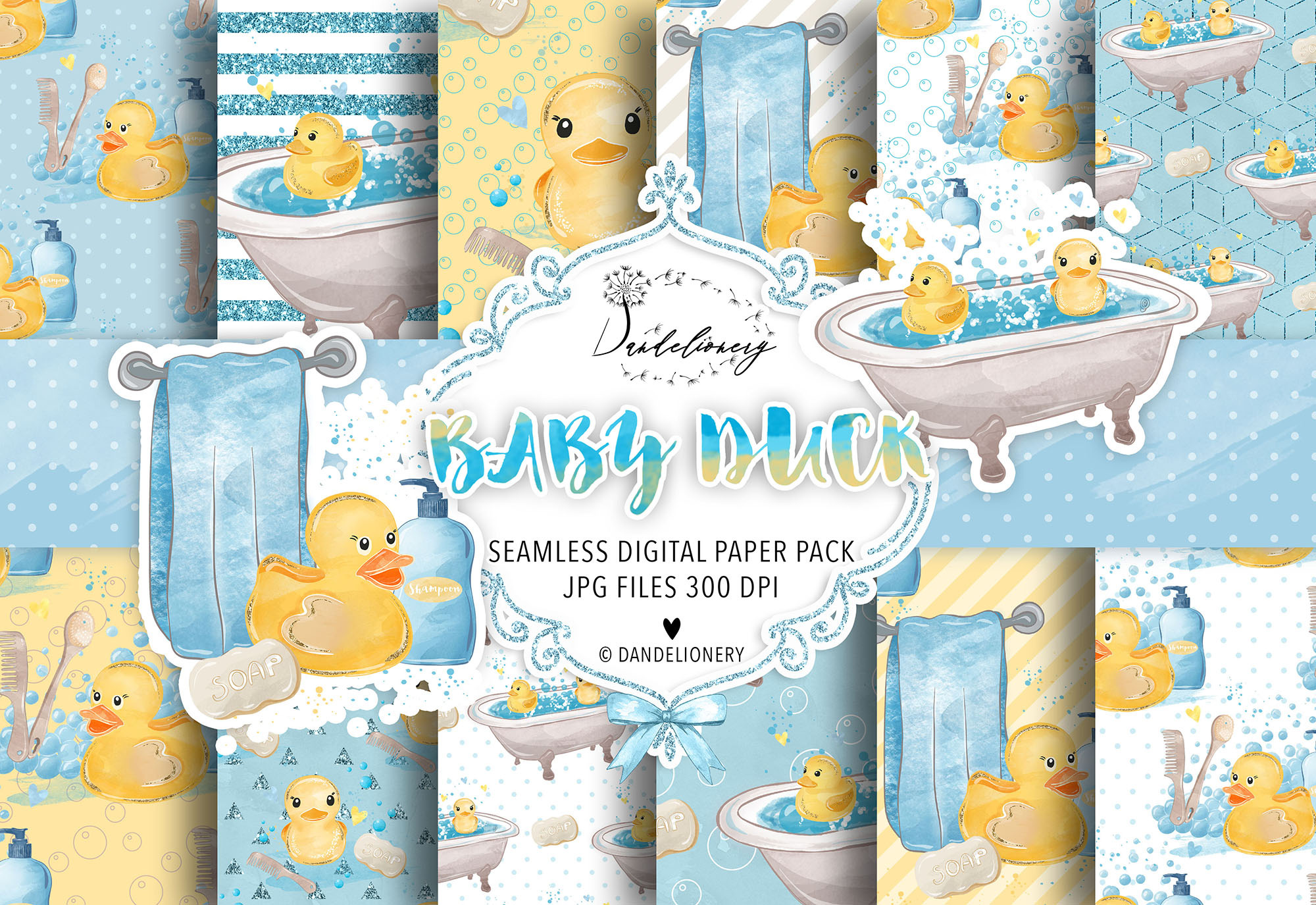 Baby Duck digital paper pack, a Pattern Graphic by designloverstudio