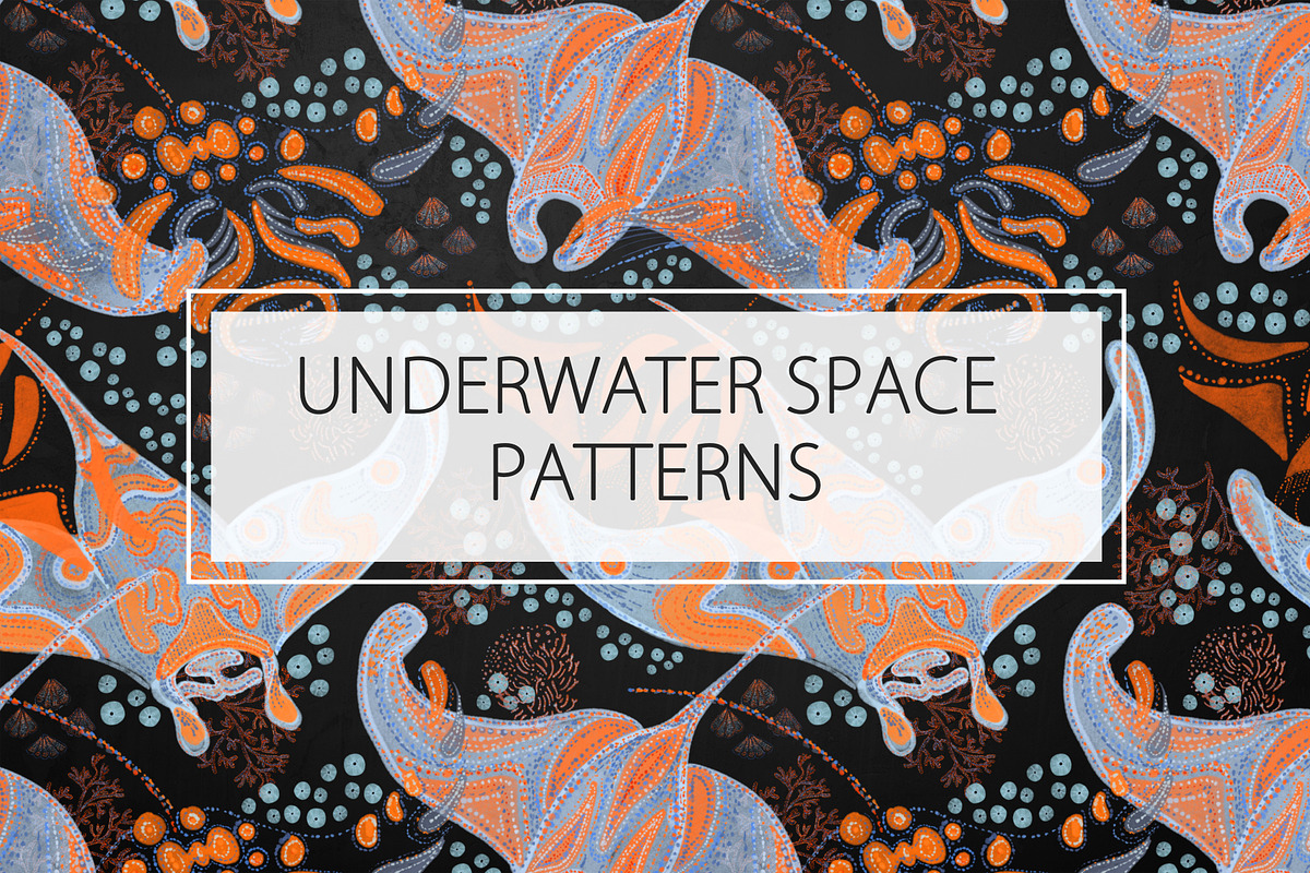 UNDERWATER / SPACE PATTERNS, a Pattern Graphic by ANAKOTO