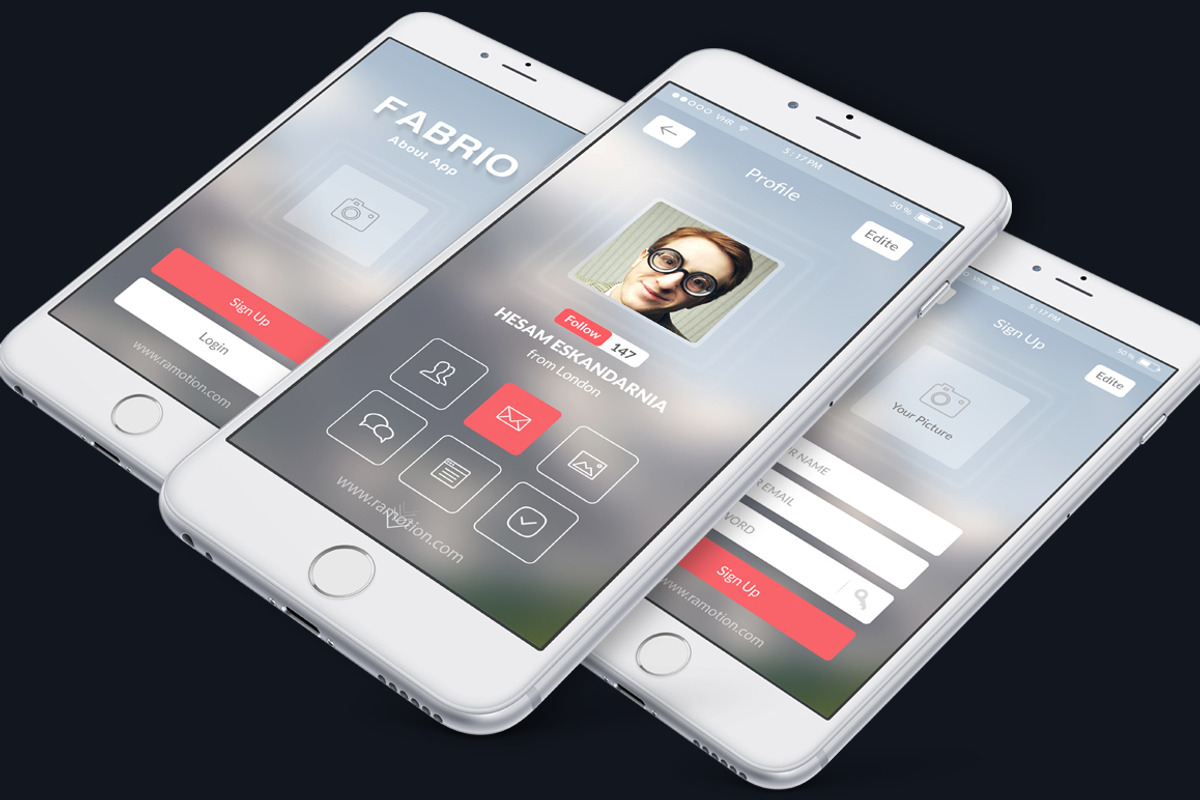 Mobile and Tablet UX UI kit 2, an UI Kit Template by Alireza Farzad