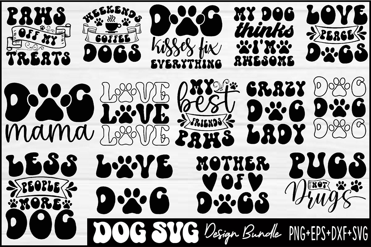 Dog Svg Design Bundle, an Illustration by Shopdrop