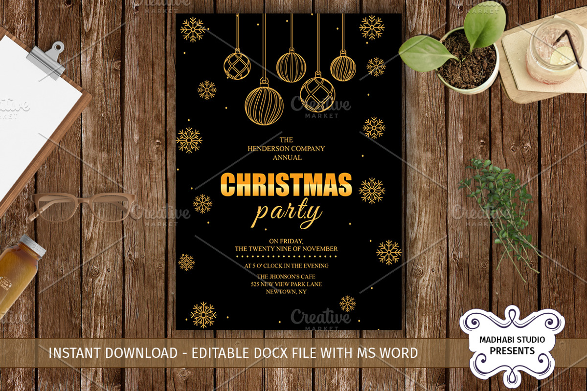 Company Christmas Party Invitations, an Invitation Template by Madhabi ...
