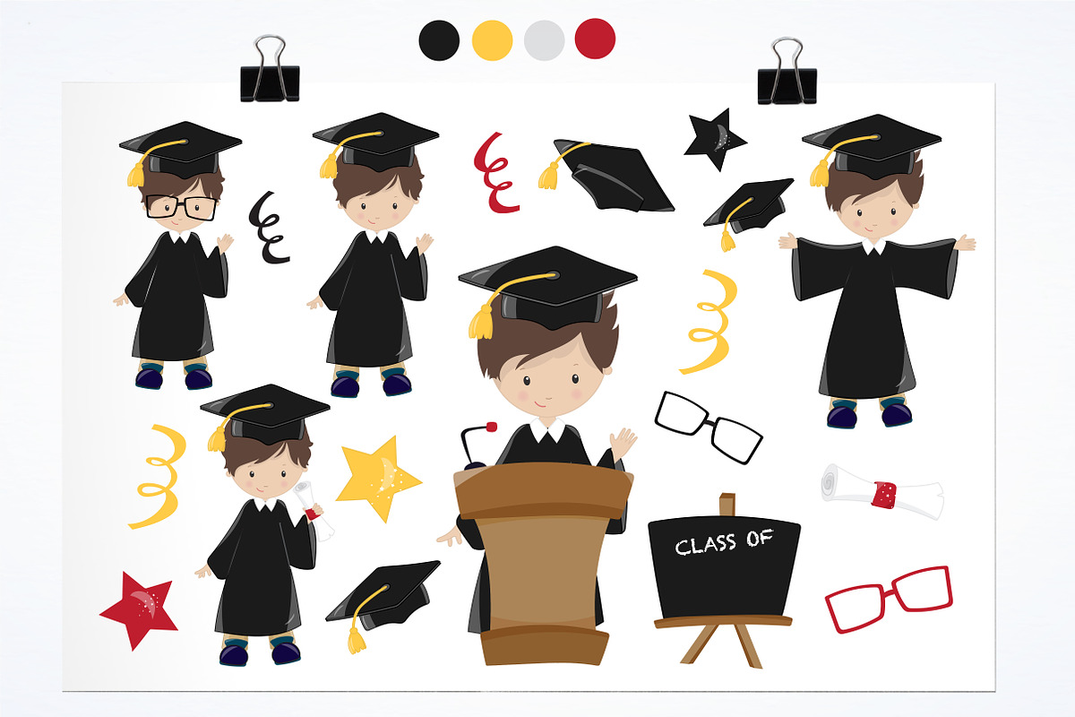Graduation Boys illustration pack, an Education Illustration by ...