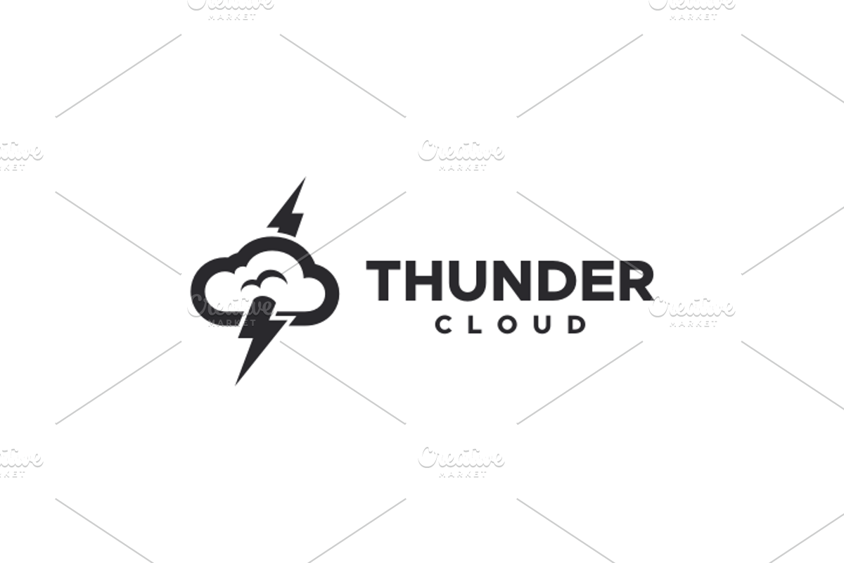 Thunder Cloud Logo, a Branding & Logo Template by yopie | Creative Market