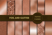 Rose gold foil digital paper, a Texture Graphic by Paper Farms
