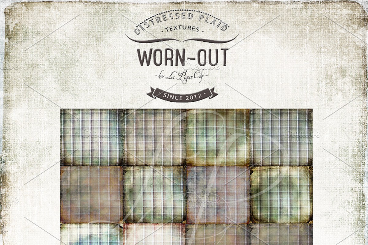Distressed Plaid Background Textures, a Texture Graphic by Le Paper Cafe