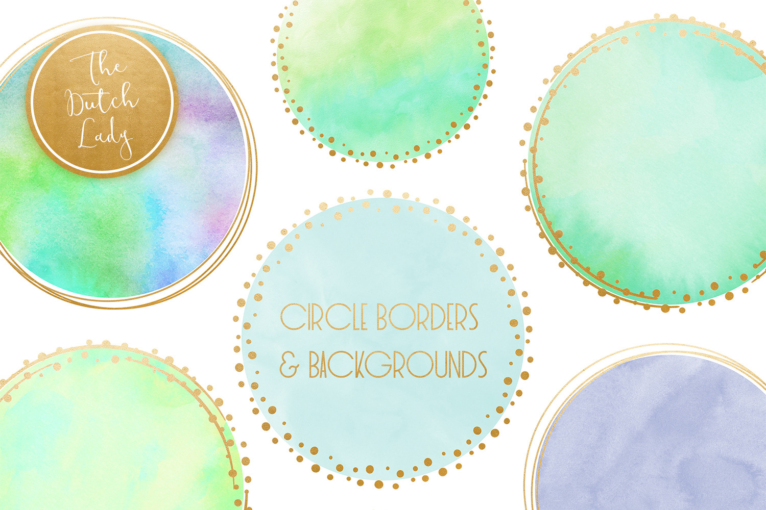 Watercolor Logo Circle Clipart Set, a Decorative Illustration by The ...