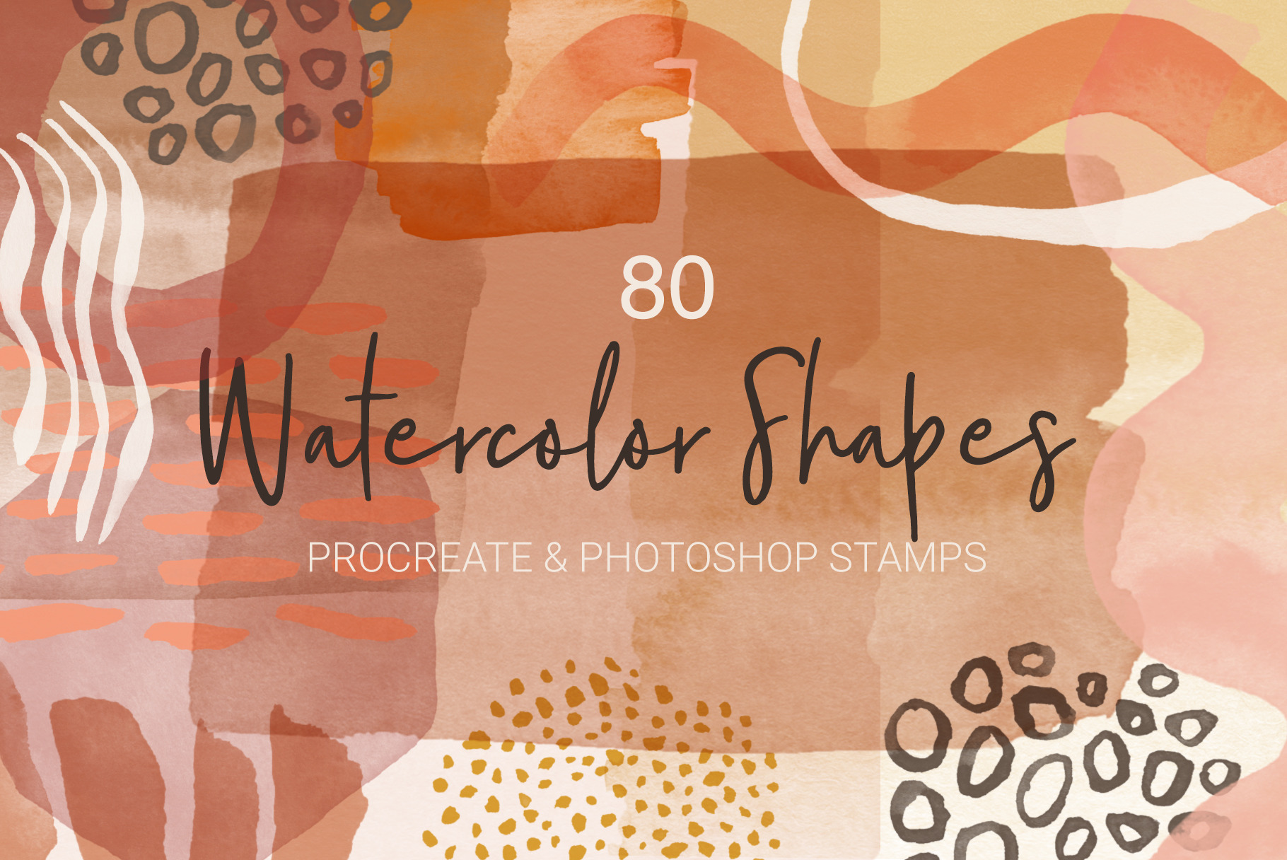 Watercolor Shapes for Procreate & PS, a Brush Add-On by Sweet Fig