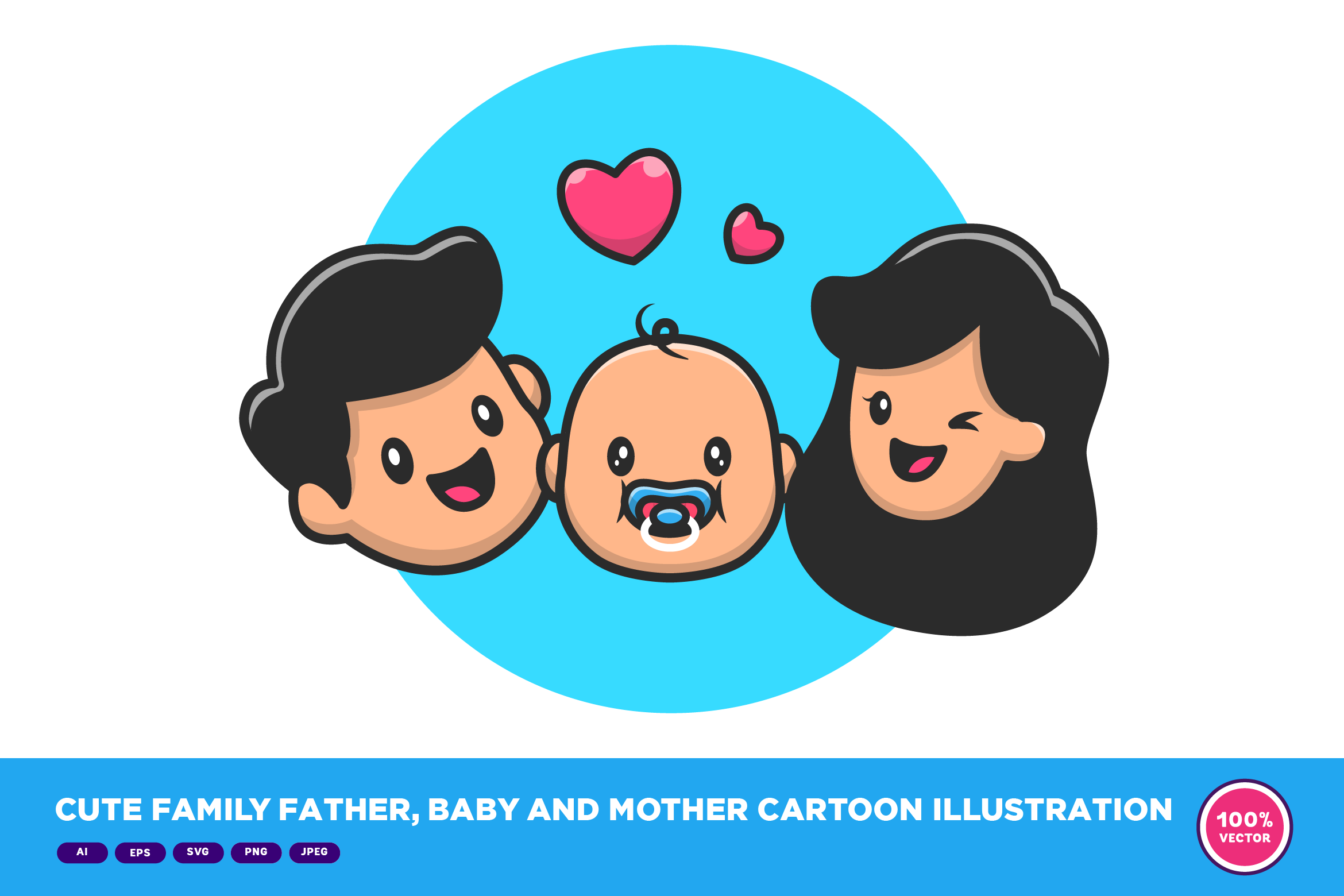 Cute Family Cartoon Illustration, a Person Illustration by Catalyst Labs