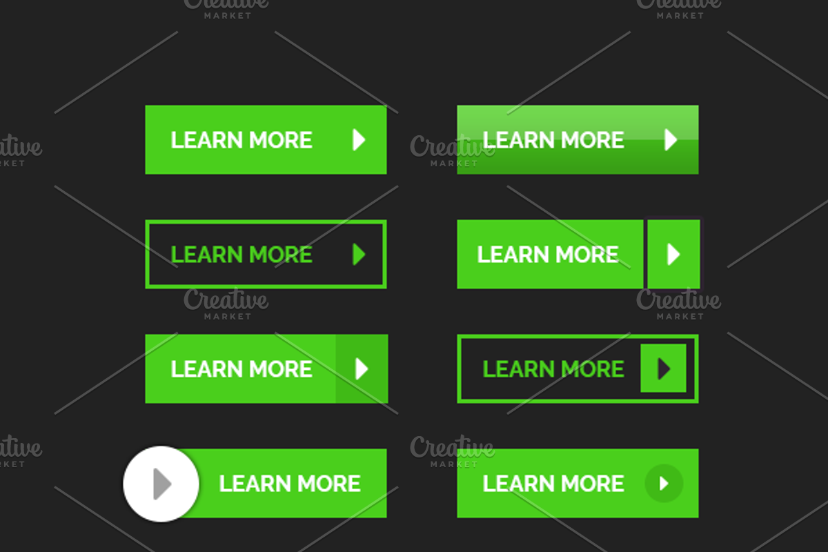 10 Modern Buttons, a Templates & Theme by Naistudio