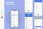 Split Bill Mobile App UI Kit, an UI Kit Template by uicube