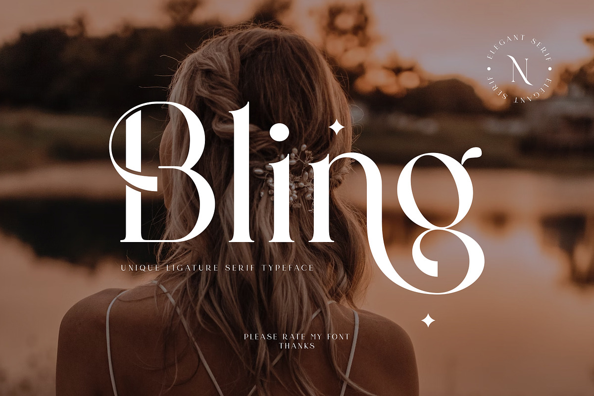 Bling Unique Serif Typeface, a Serif Font by yaqublekker