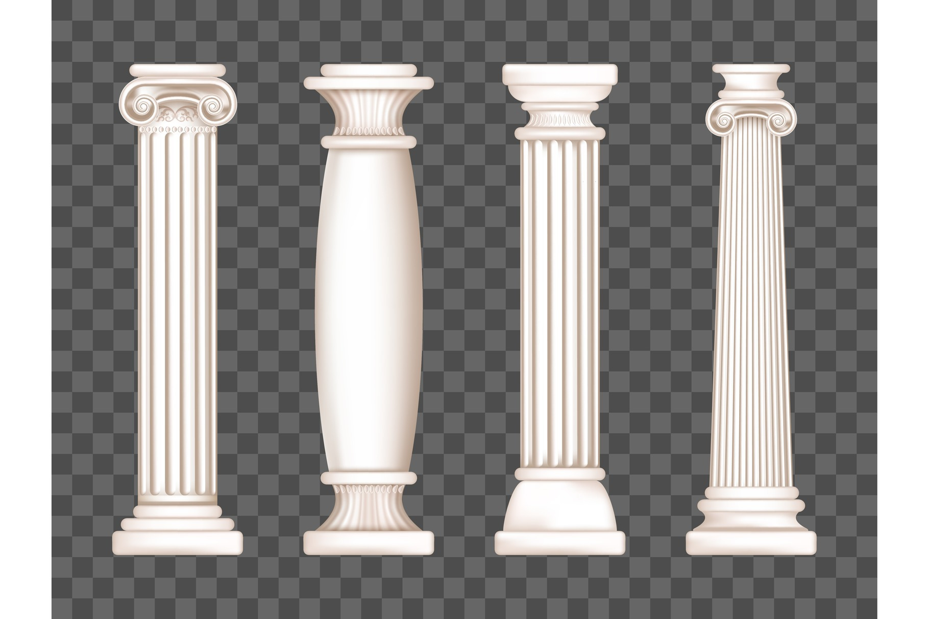 Ancient white marble greek columns, a Decorative Illustration by art ...