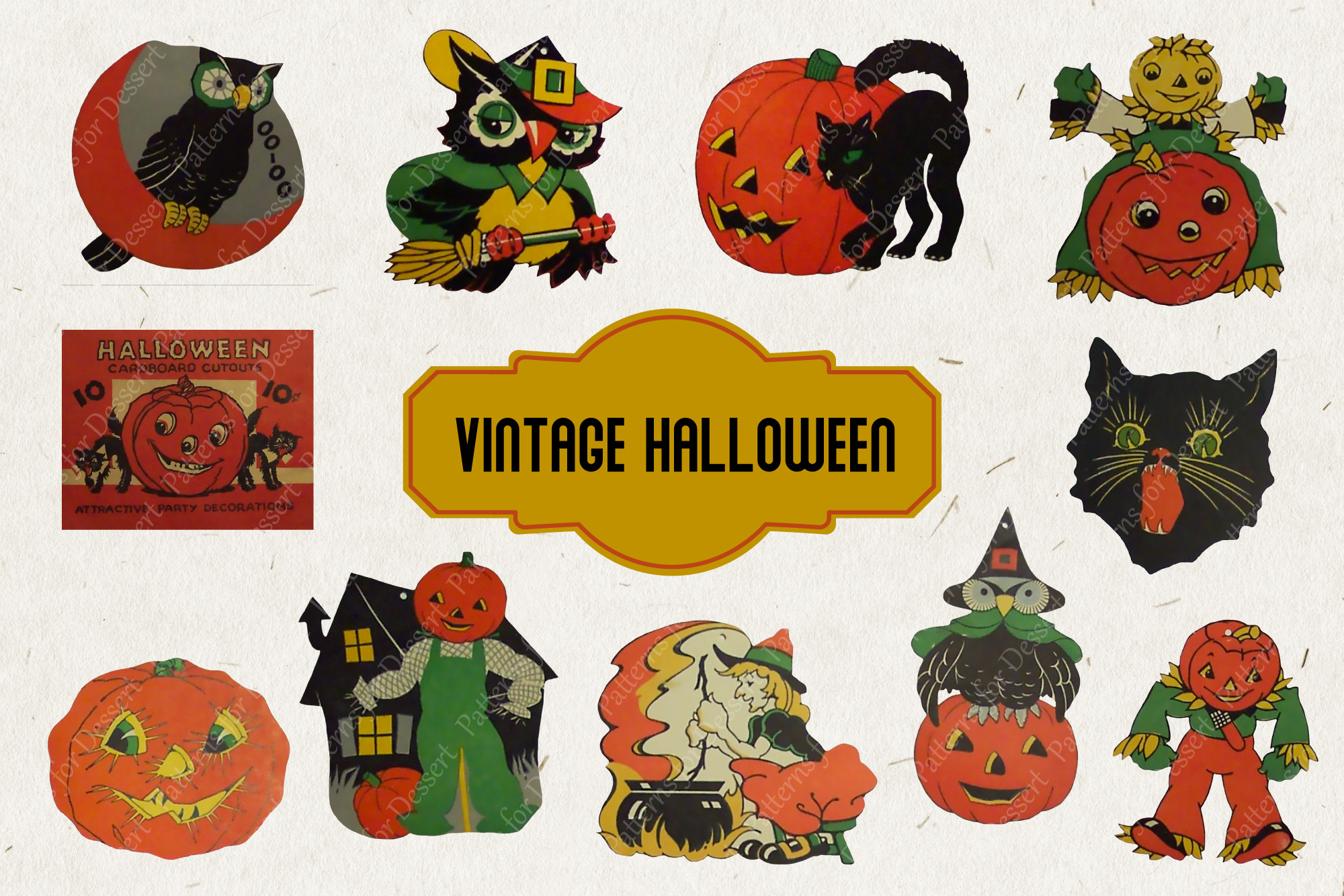 Vintage Halloween Clip Art III, a Seasonal Illustration by Patterns for ...