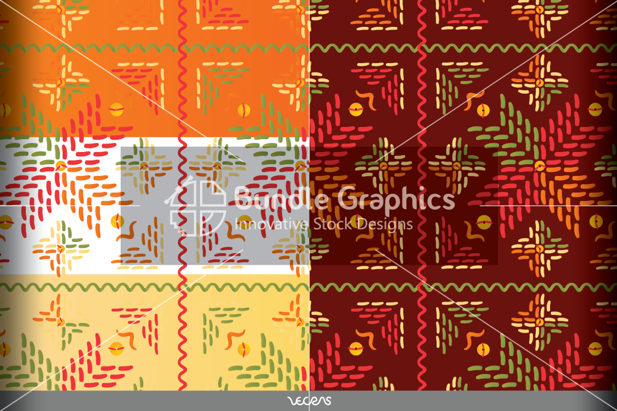 Phulkari - Embroidery Patterns, a Pattern Graphic by VecRas
