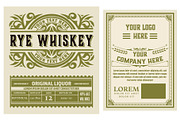 Full Liquor Label Design with Front | Decorative Illustrations ...