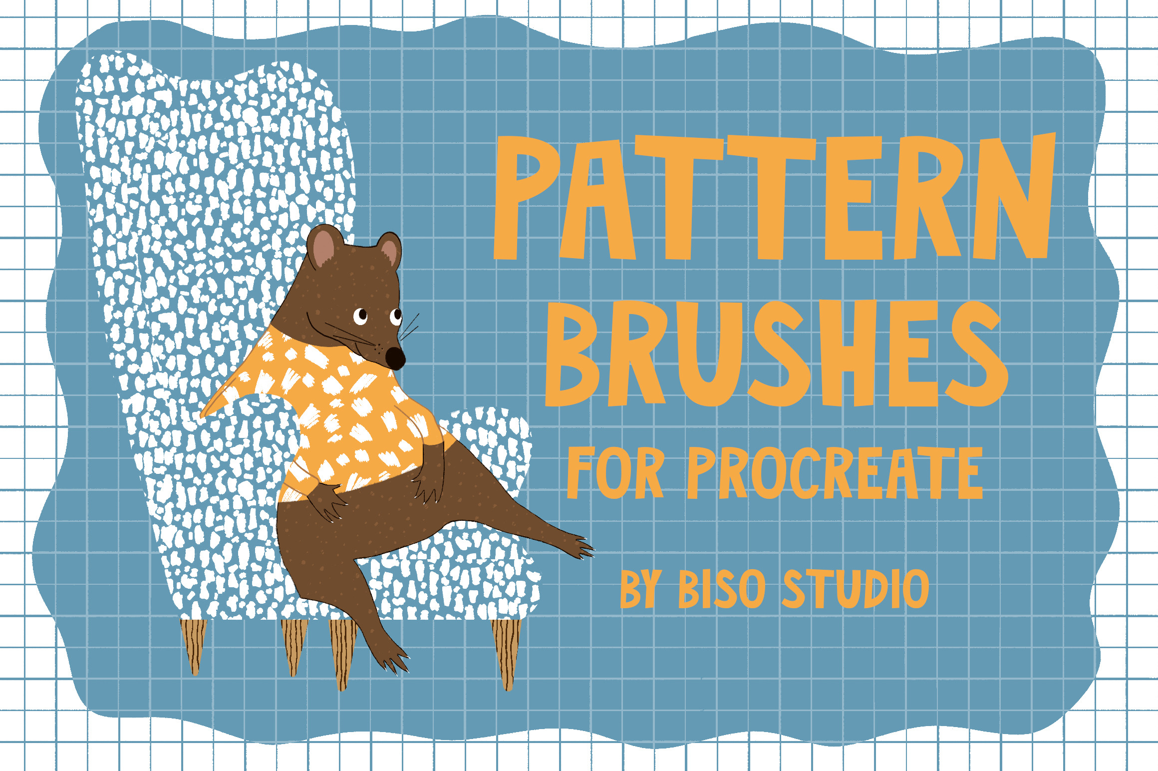 Pattern Brushes for Procreate, a Brush Add-On by Biso Studio