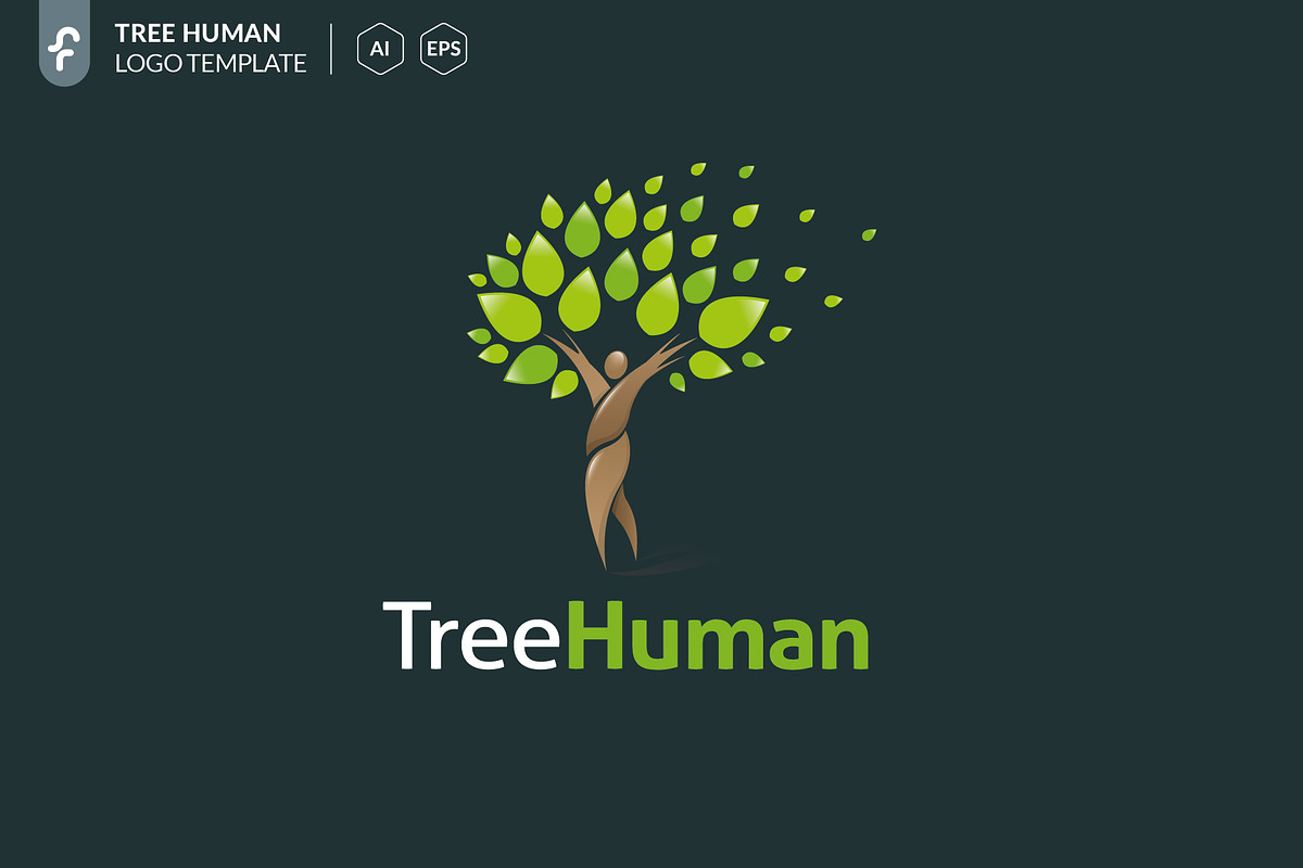Tree Human Logo, a Branding & Logo Template by ft.studio