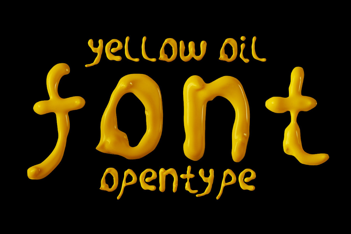 Oil Yellow Font, a Font by Handmadefont