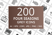 200 Four Seasons Grey Icons, an Icon by IconBunny