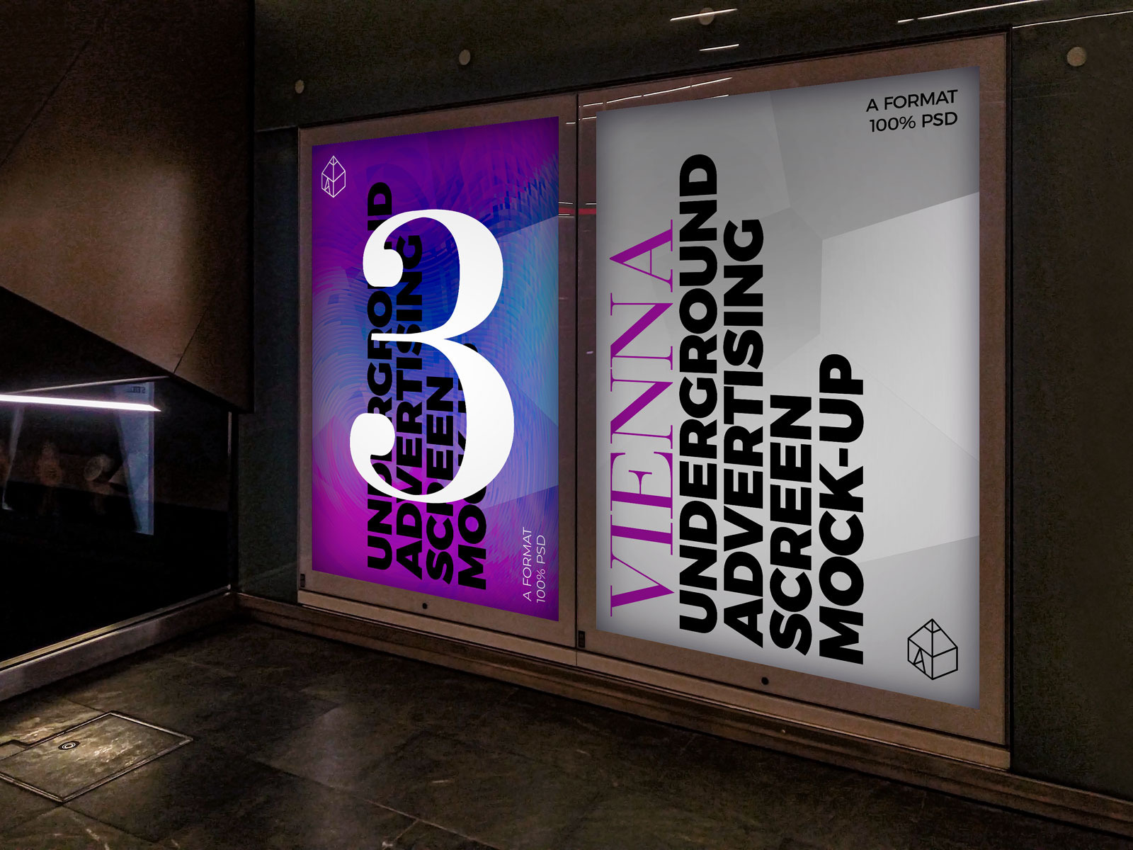 Vienna Underground Ad Screen MockUps, an Advertising Mockup by Graphic ...