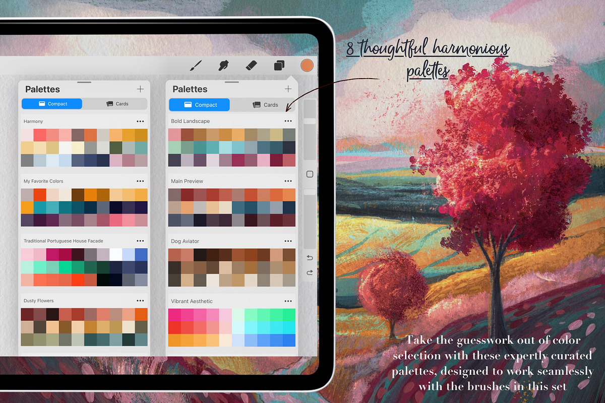 Versatile Gouache Procreate Brushes, a Brush Add-On by OlgaRom
