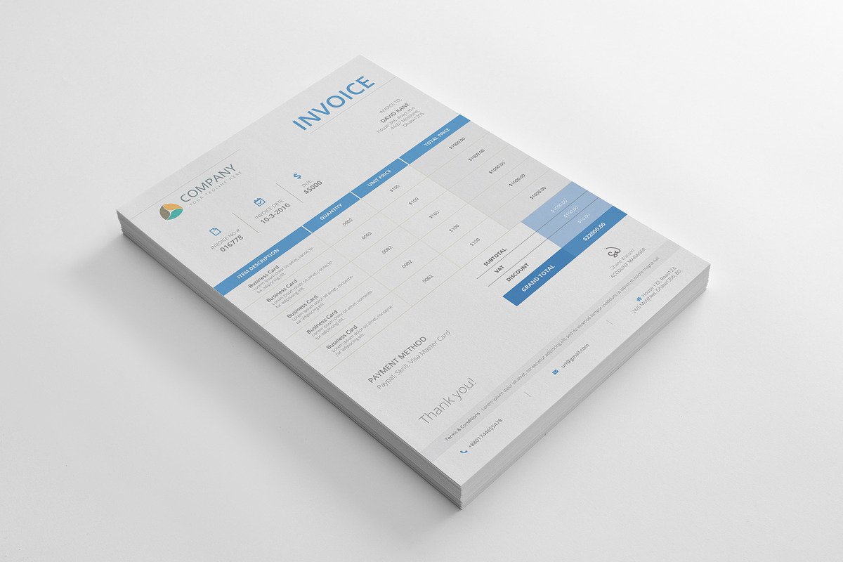 Invoice, a Stationery Template by art_ample