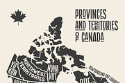 Map Canada. Poster map of provinces, an Illustration by Foxys Graphic