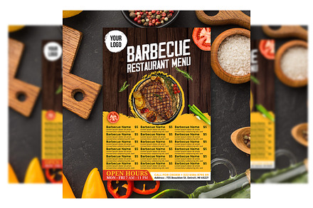 Barbecue flyer Menu | Flyer Templates ~ Creative Market