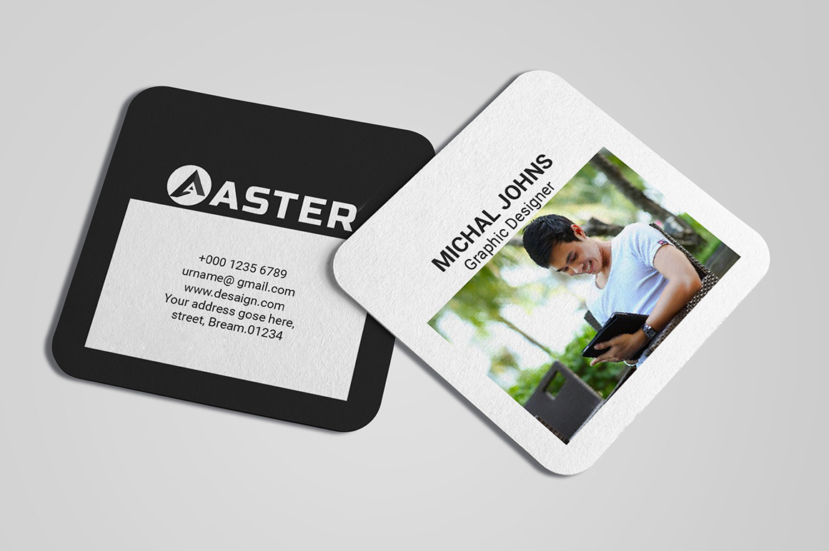 Square Business Card, a Business Card Template by UI_Expert