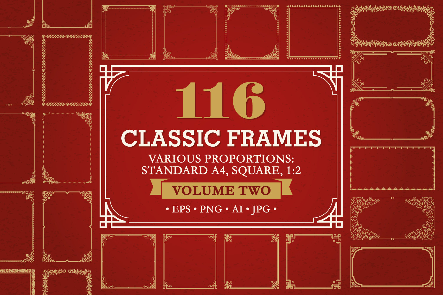 Decorative frames and borders set #2, an Object Graphic by Digiselector ...