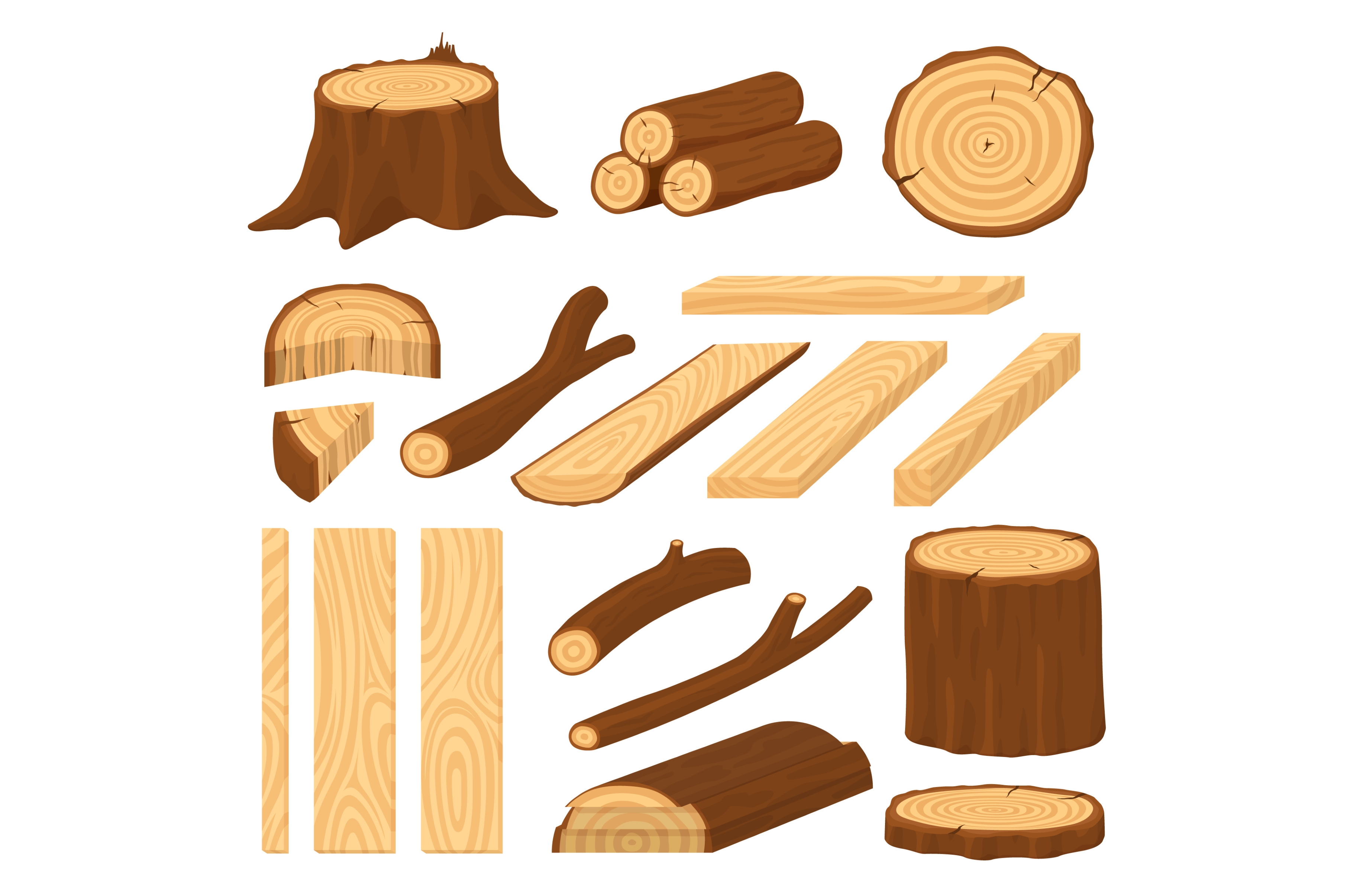 Cartoon wood logs. Material wooden, a Background Graphic by Valerie Bodnar