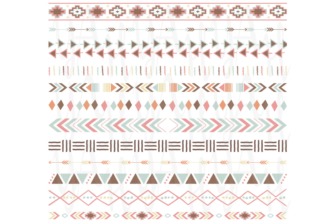 Digital Borders- Tribal Ribbon Set, a Decorative Illustration by ...