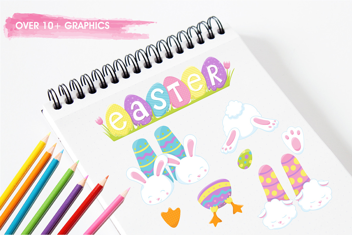 Easter feet illustration pack, an Illustration by PrettyBundles