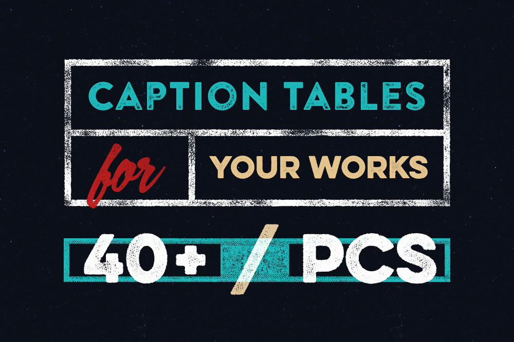 40+ Vector Caption Tables Set, an Object Graphic by Frisk Shop