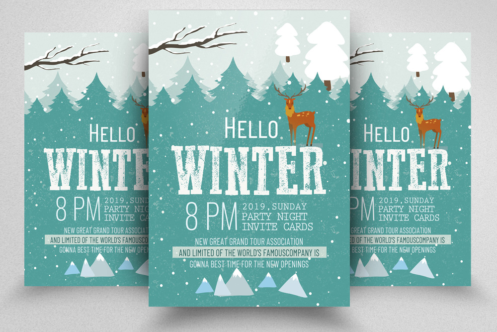 Hello Winter Flyer Template, a Flyer Template by Psd Templates