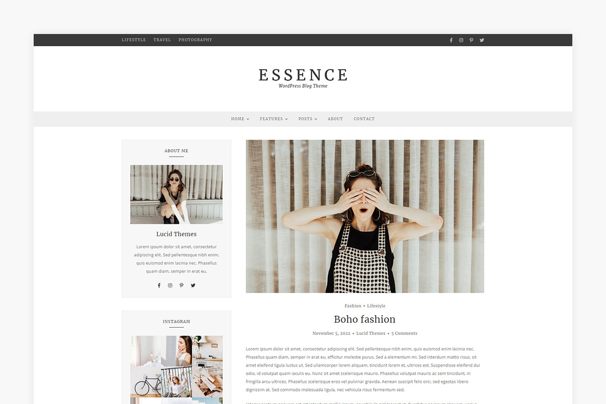 Essence - WordPress Blog Theme