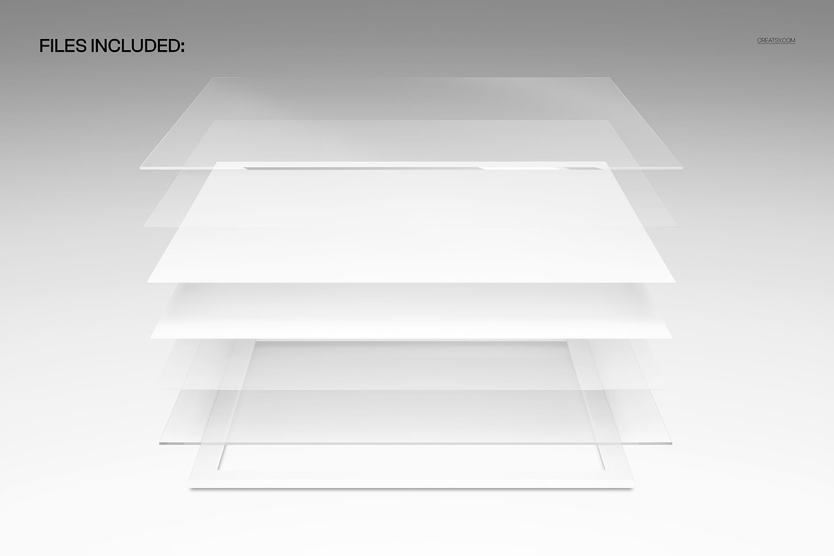 Exploded View Acrylic Print Mockup, a Merchandise Mockup by creatsy5
