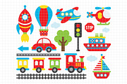 Transportation Digital Clipart