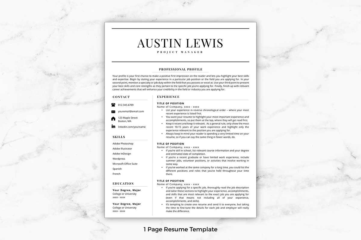 Resume/CV - Austin, a Resume Template by Resume Template Studio